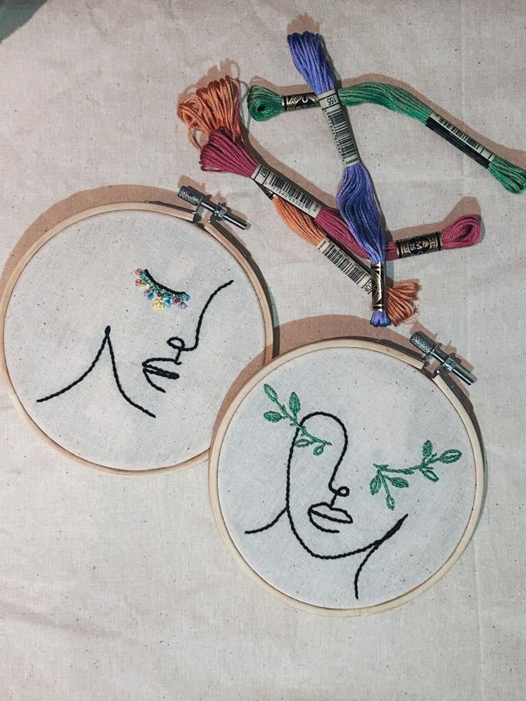 Pack of Embroidered Fabrics Embroidery Canvas Pack - Etsy