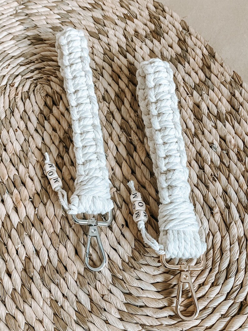 Custom Macramé Key Chain Personalized Wristlet Macrame Keychain - Etsy