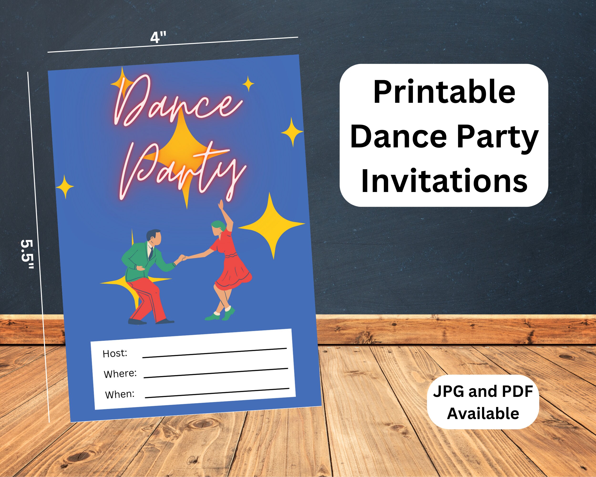Printable Dance Party Invitations - Etsy