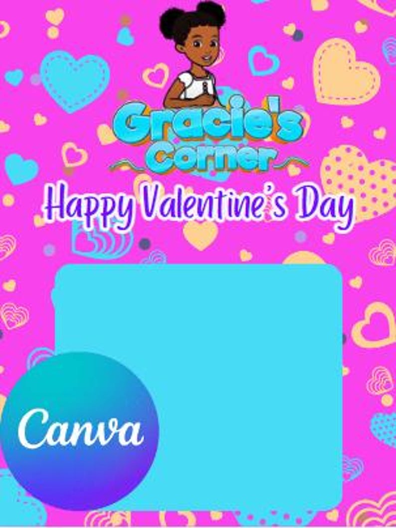 Gracie Corner Valentines Day Printable Treat Card Editable in Canva - Etsy