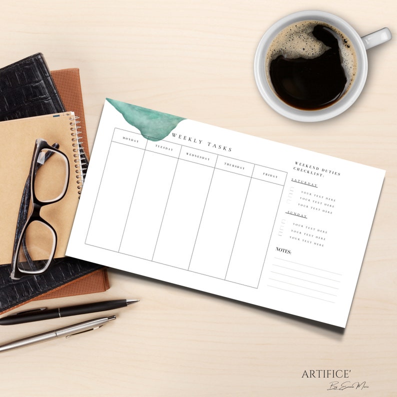 Weekly Task Templates Canva Templates Printable & Editable - Etsy