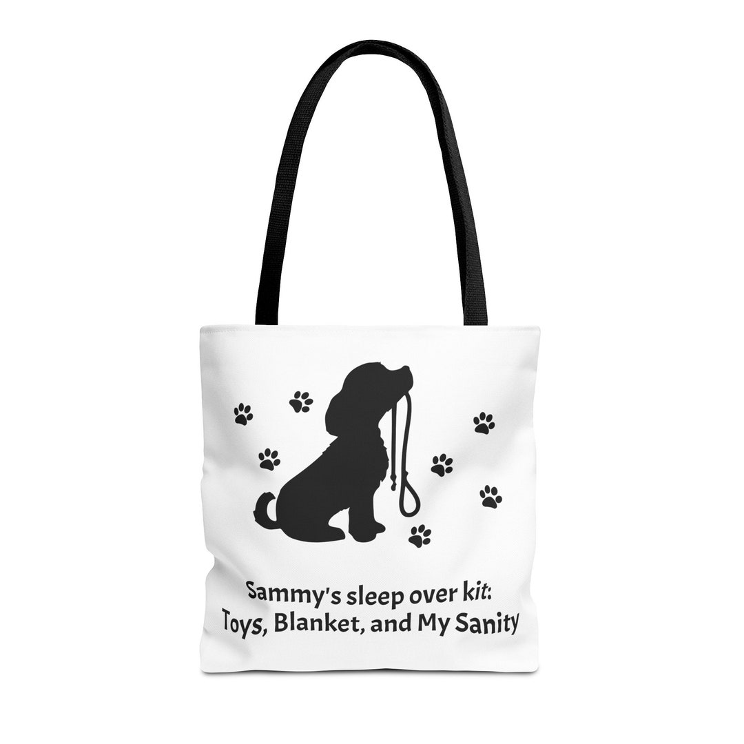 Personalized Dog Tote Bag, Overnight Canvas Bag for Pet, Dog Sleepover ...