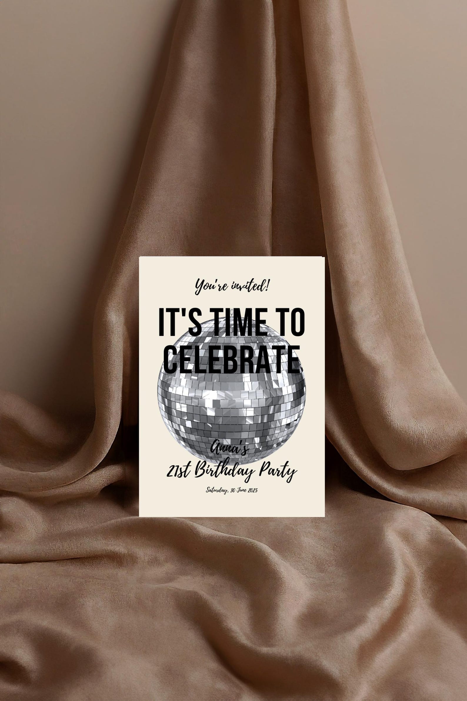 Lets Celebrate Disco Ball Birthday Party Invitation. - Etsy
