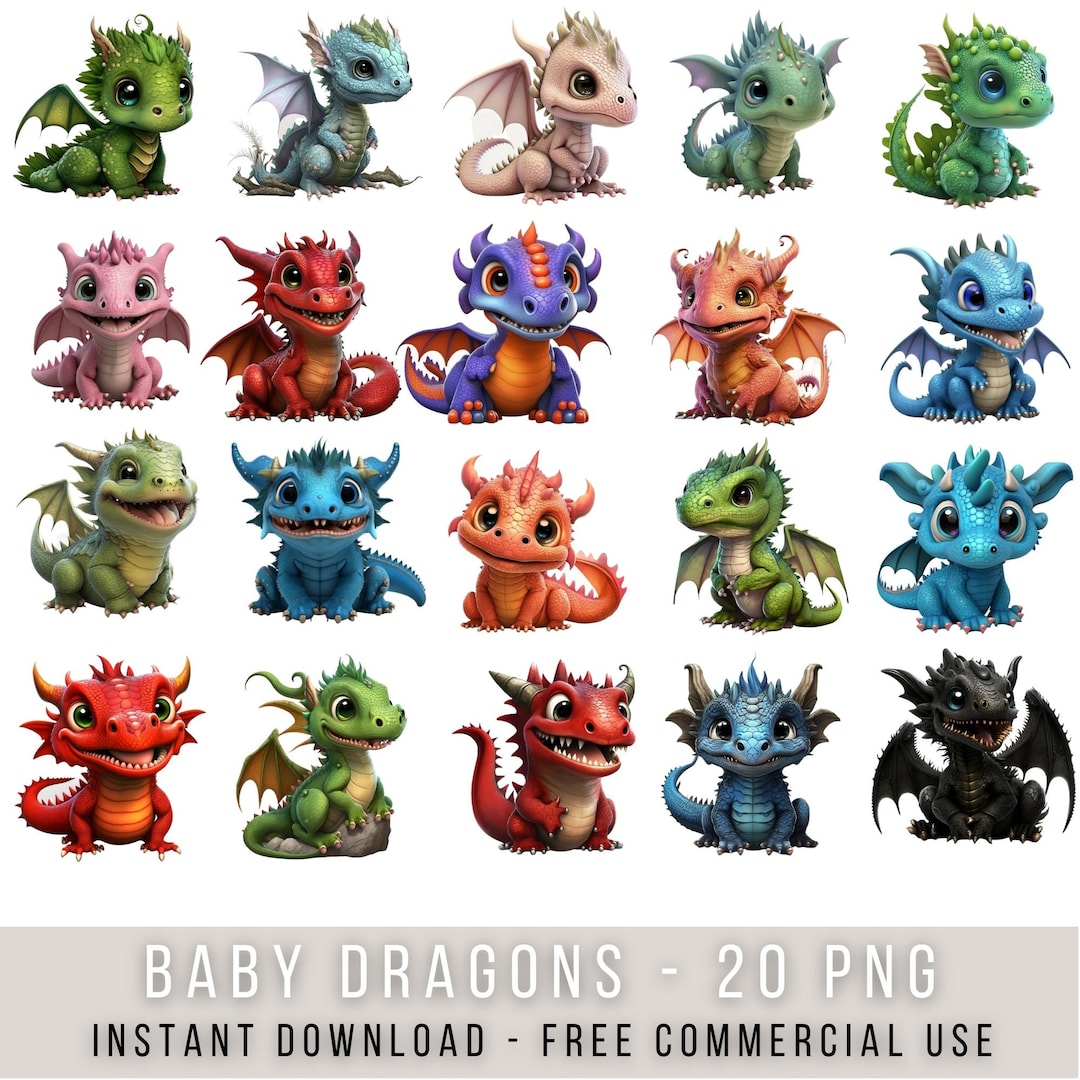 Baby Dragon Cute Clipart Dragon Art Dragon Png Dragon - Etsy