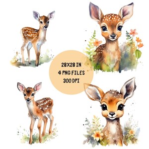 Baby Deer Clipart, Digital Download, Baby Deer Clipart, Baby Deer PNG ...