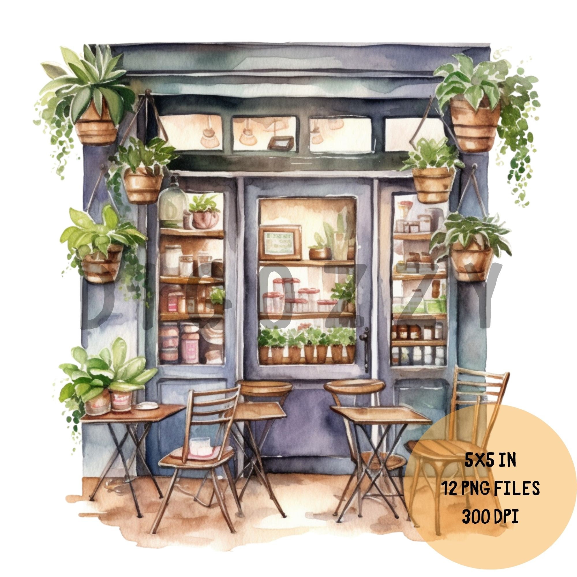 Watercolor Cozy Cafe Clipart Watercolor Clipart Clipart - Etsy