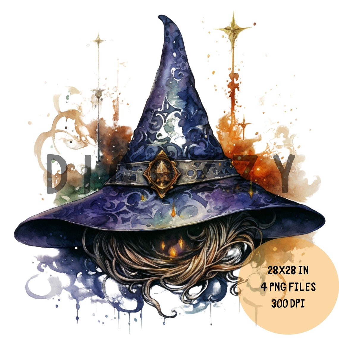 Watercolor Witch Hat Clipart Watercolor Clipart Halloween - Etsy