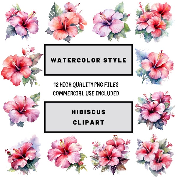 Watercolor Hibiscus - Etsy