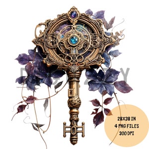 Magical Key Clipart, Watercolor Clipart, Magic Keys, Magical Keys ...