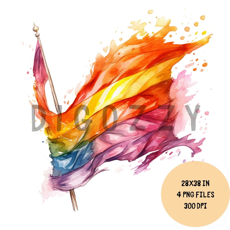 Watercolor LGBT Flag Clipart Watercolor Clipart Rainbow - Etsy