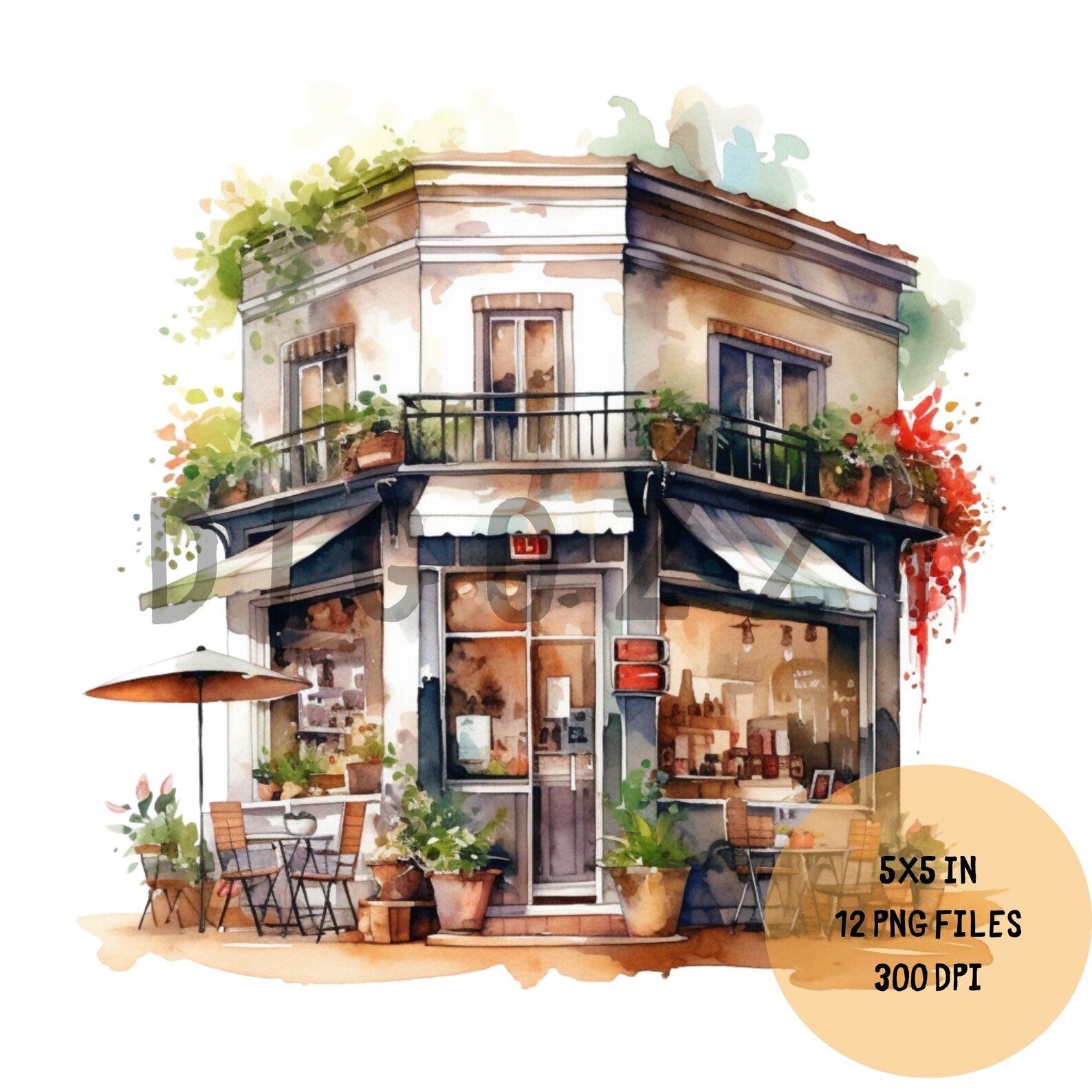 Watercolor Cozy Cafe Clipart Watercolor Clipart Clipart - Etsy