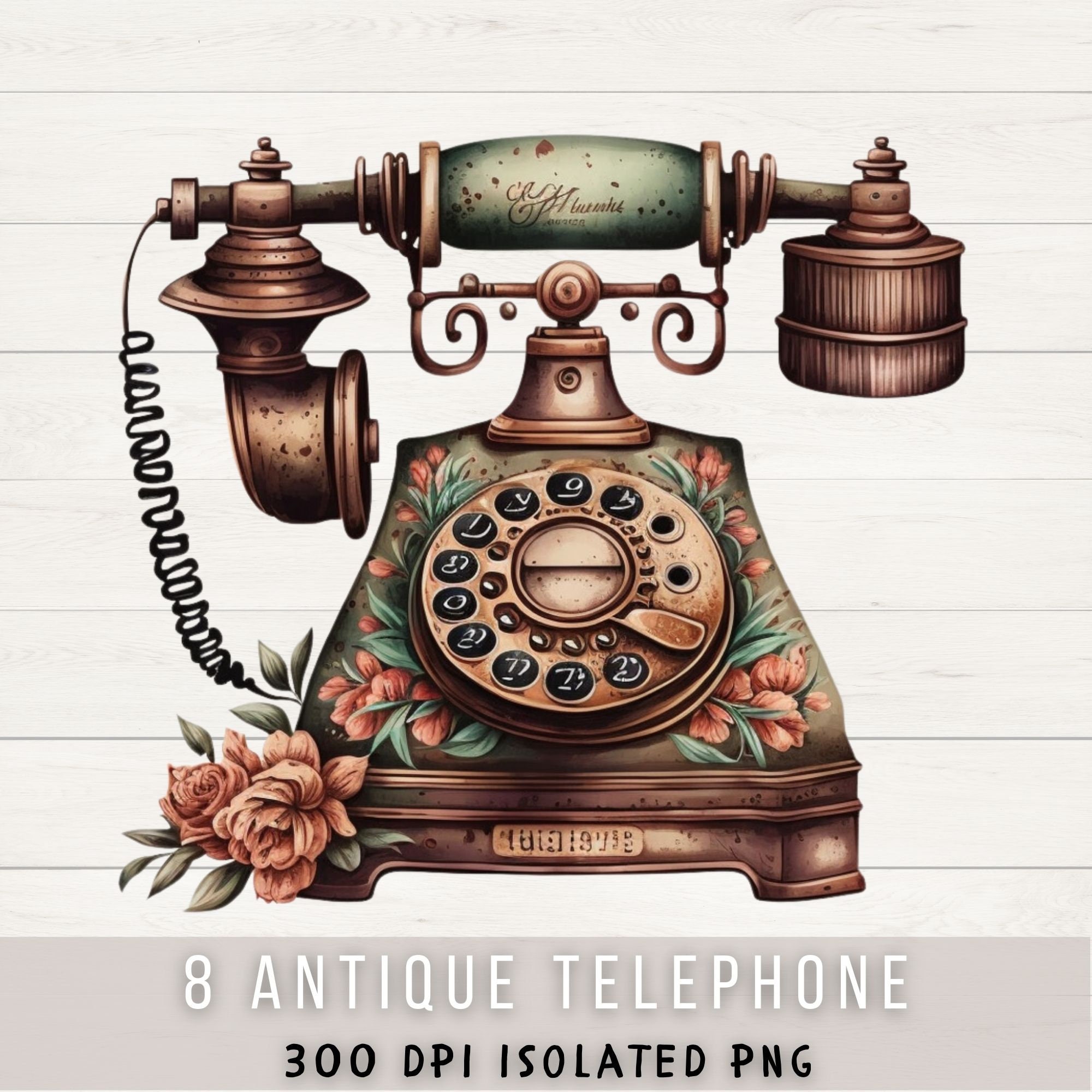 Floral Watercolor Retro Phone Clipart Bundle Good for Crafts - Etsy