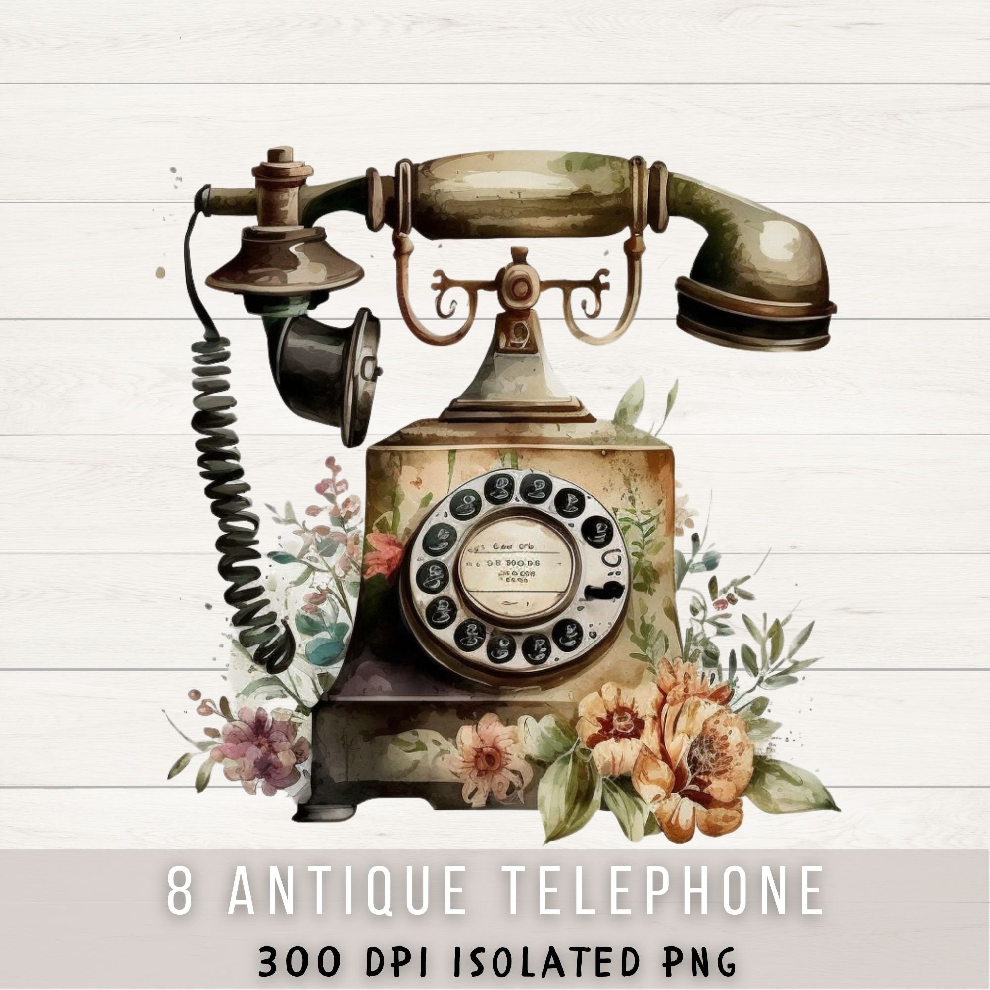 Floral Watercolor Retro Phone Clipart Bundle Good for Crafts - Etsy