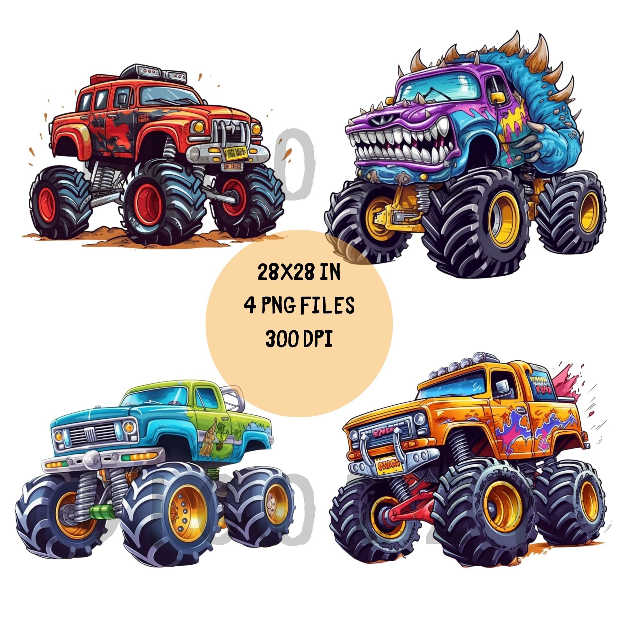 Monster Truck Clipart Monster Truck Png Digital Download - Etsy
