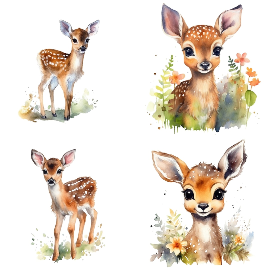 Baby Deer Clipart, Digital Download, Baby Deer Clipart, Baby Deer PNG ...