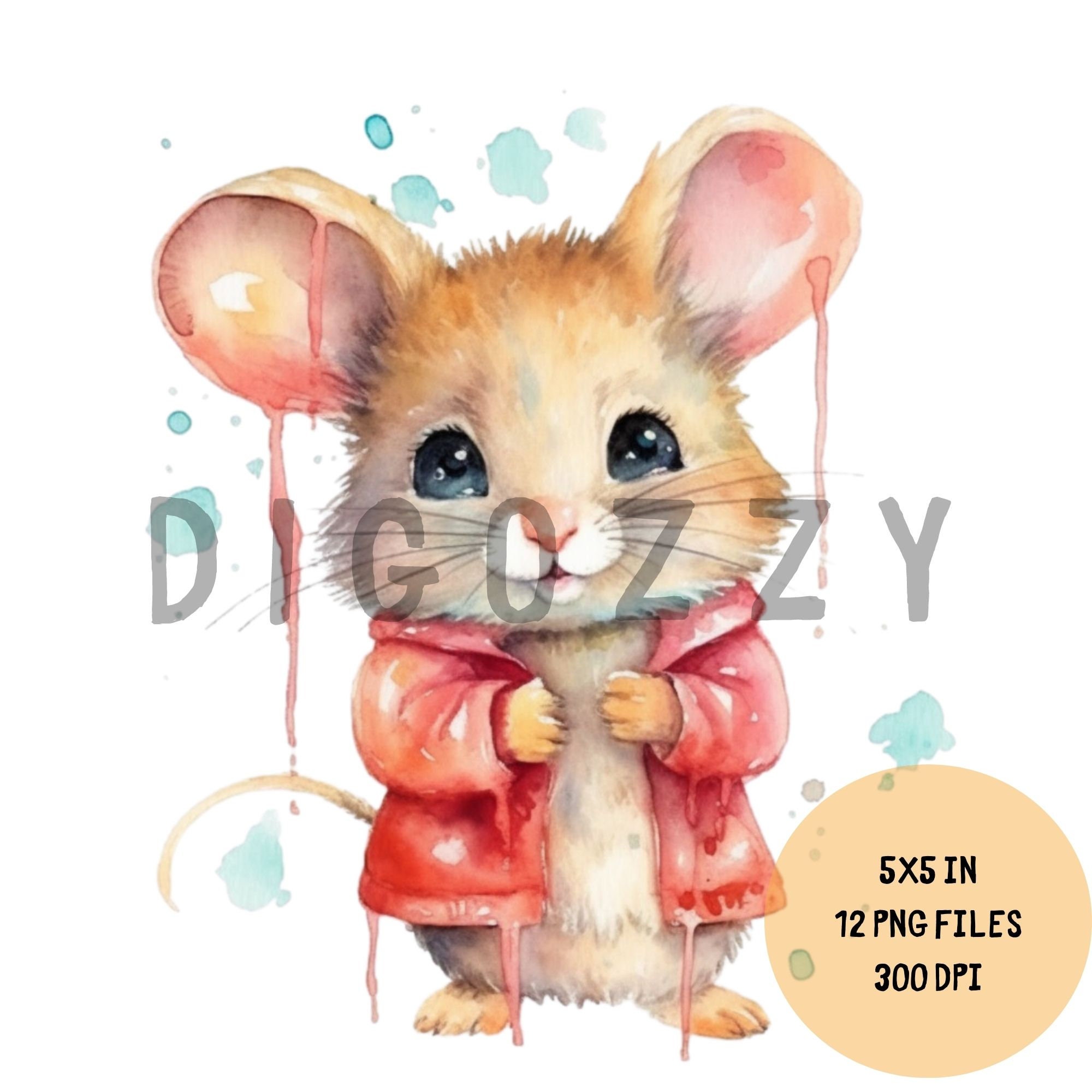 Cute Mouse Watercolor Clipartdigital Download Clipart Pack - Etsy