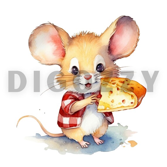 Mouse Eating Cheese Clipart