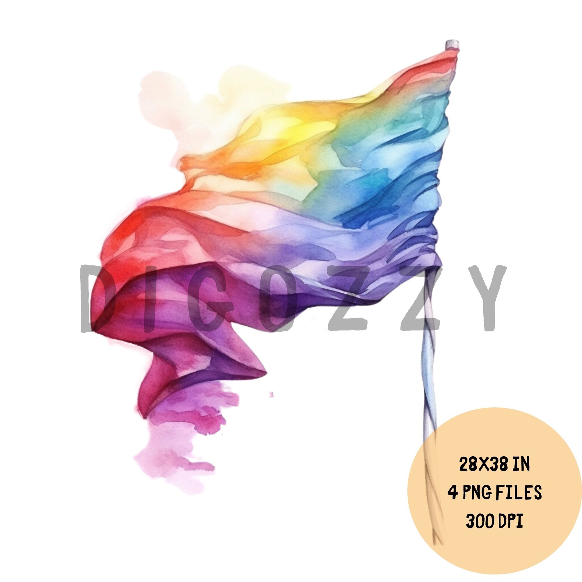 Watercolor LGBT Flag Clipart Watercolor Clipart Rainbow - Etsy