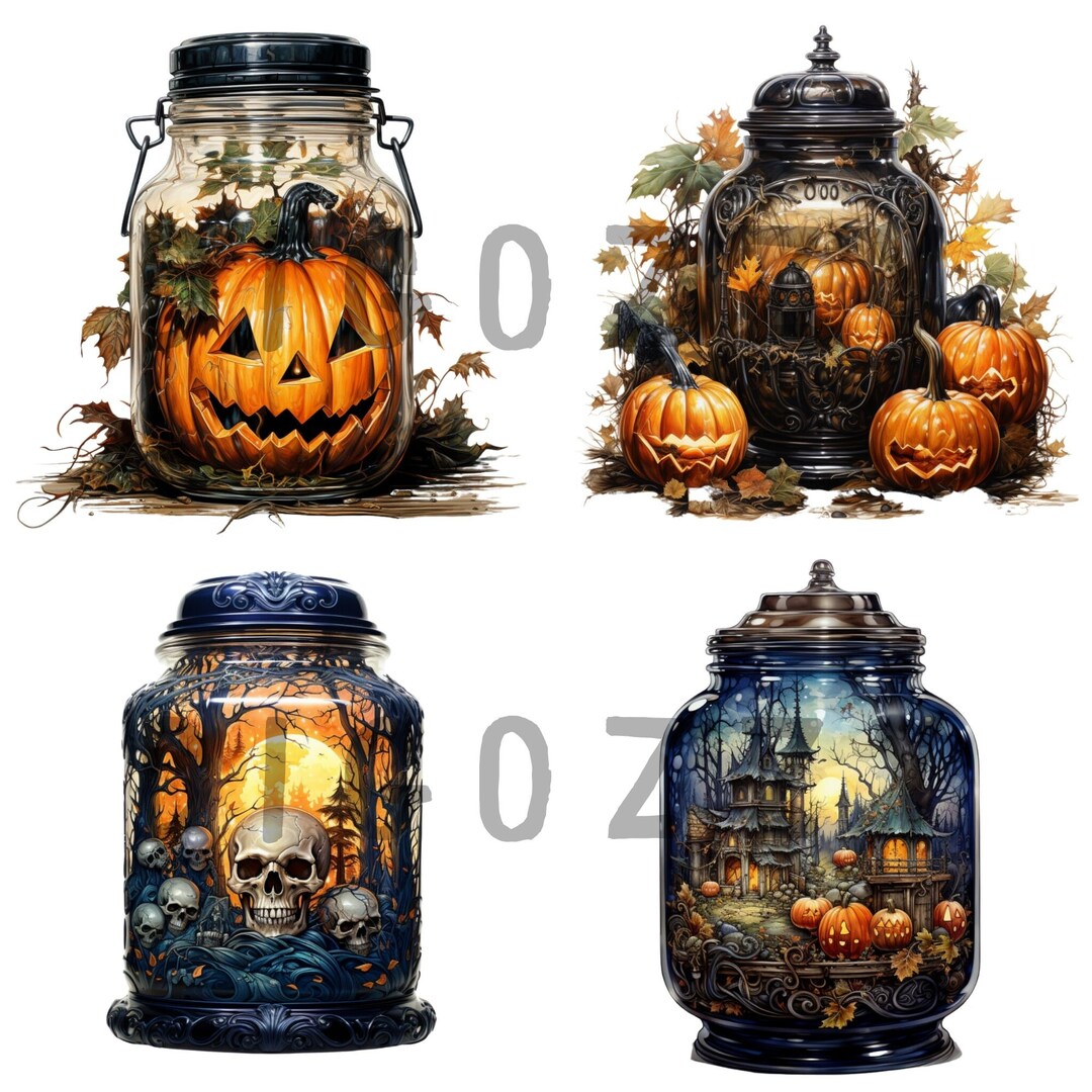 Halloween Jar Clipart, Halloween Clipart, Digital Download, Pastel Goth ...