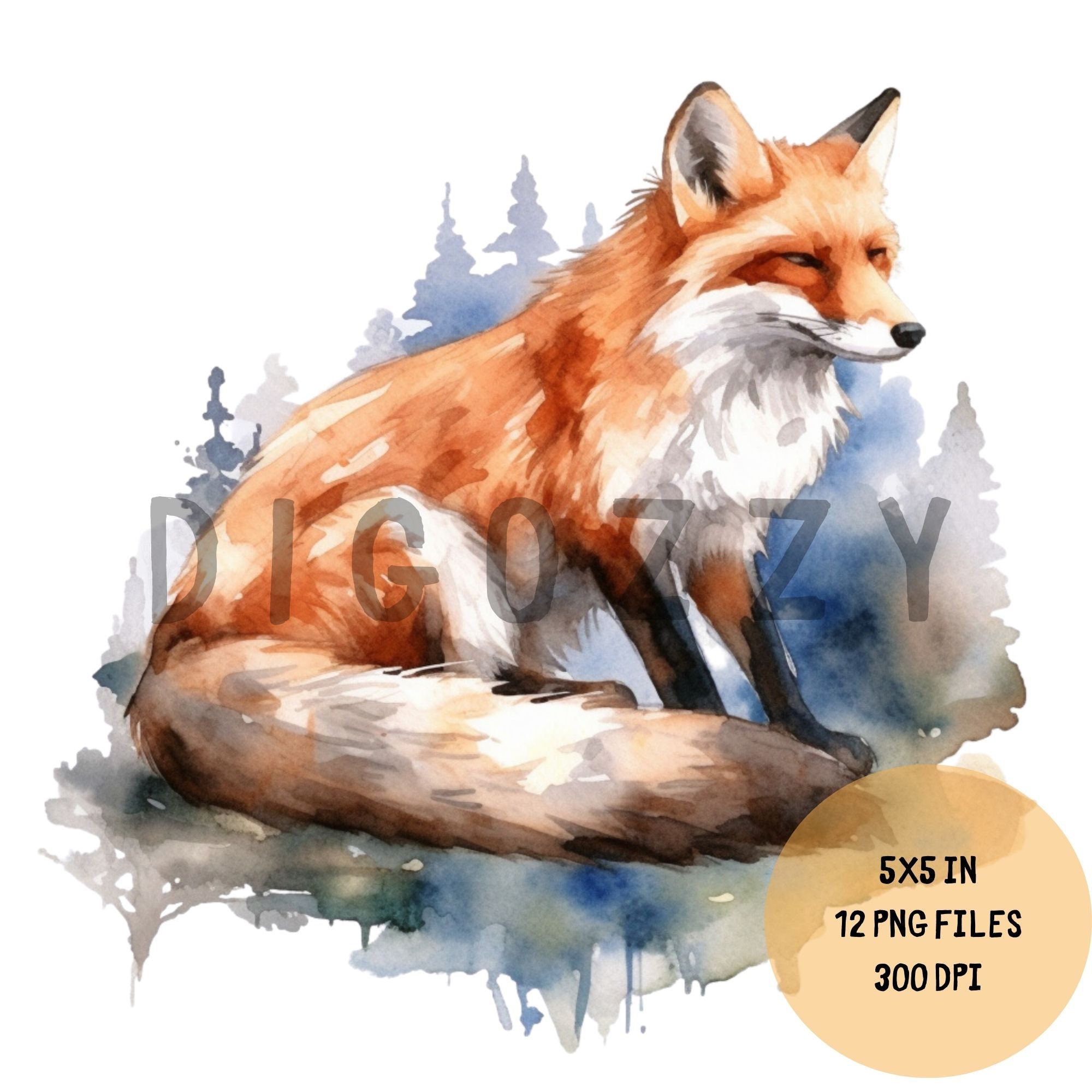 Watercolor Fox Clipart Watercolor Clipart Fox Clipart - Etsy