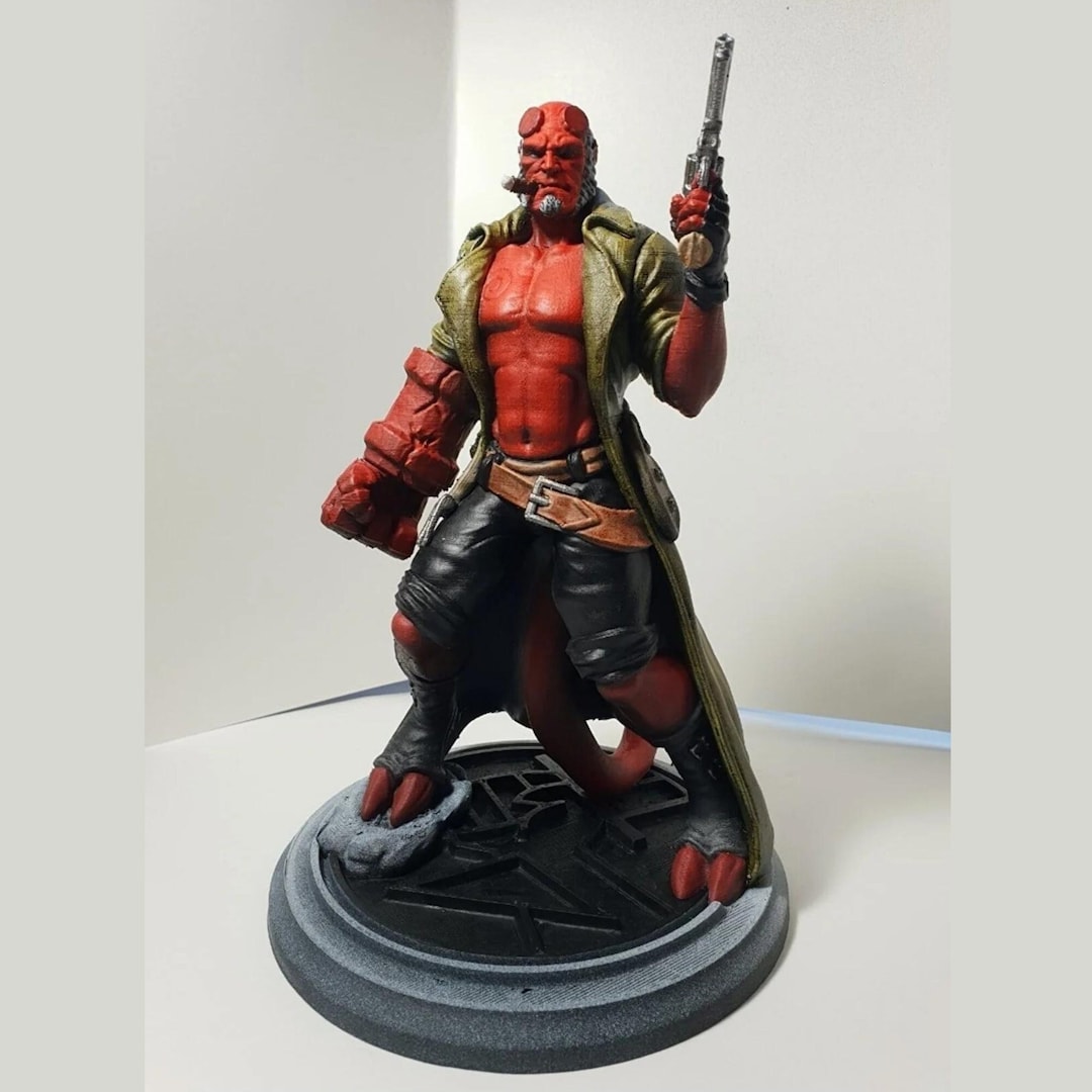 Hellboy, 3d Printed, Painted, Figurines, Handmade, Statue, 26 Cm, Resin, 3d Printed Figurines ...