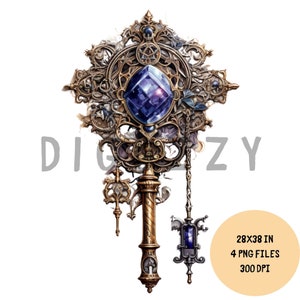 Magical Key Clipart, Watercolor Clipart, Magic Keys, Magical Keys ...