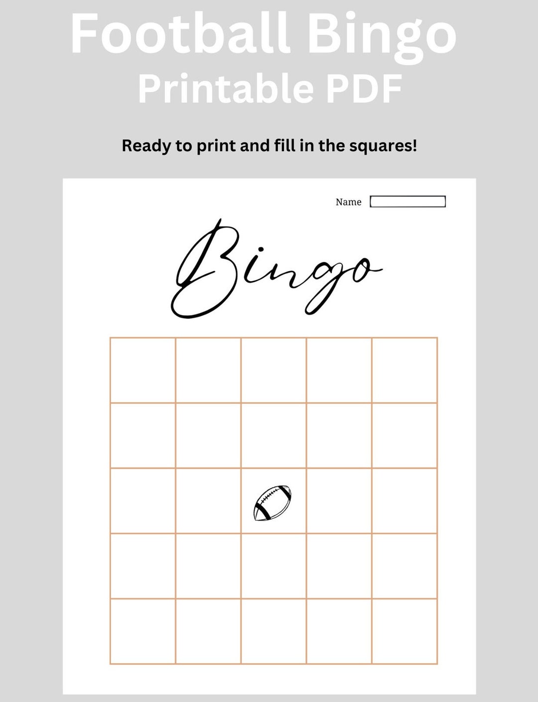 Bingo Game | Football Bingo | Bingo Template | Boyfriend Bingo | Super ...