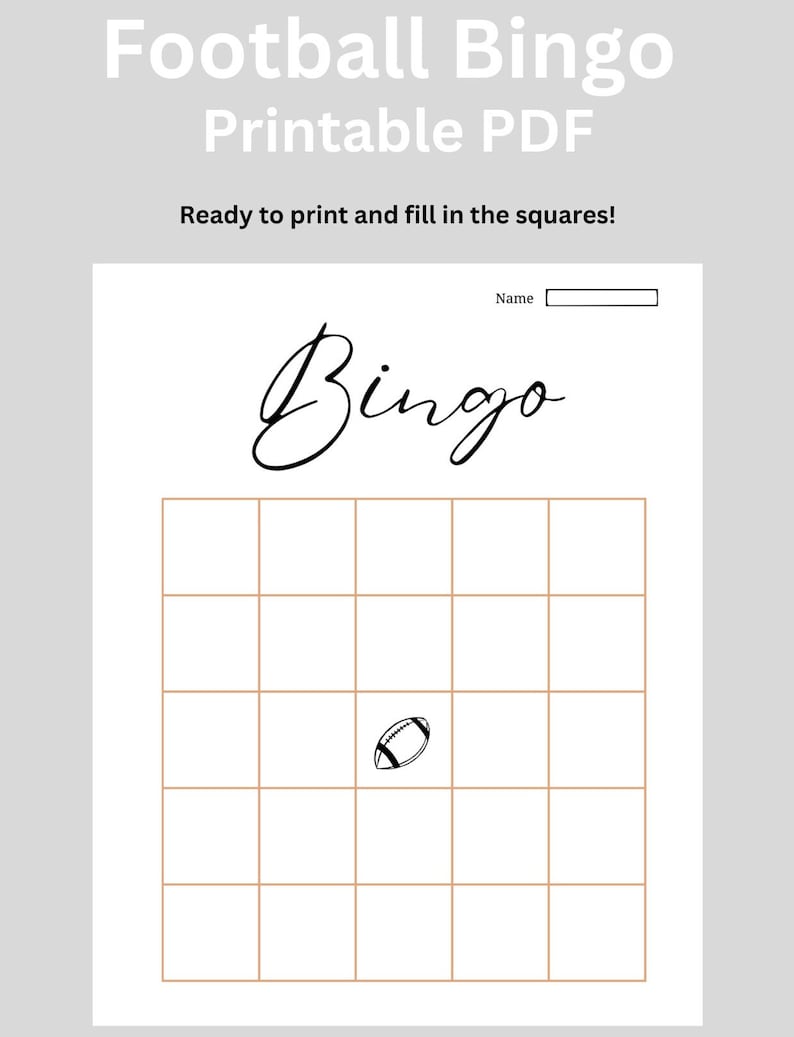 Bingo Game | Football Bingo | Bingo Template | Boyfriend Bingo | Super ...