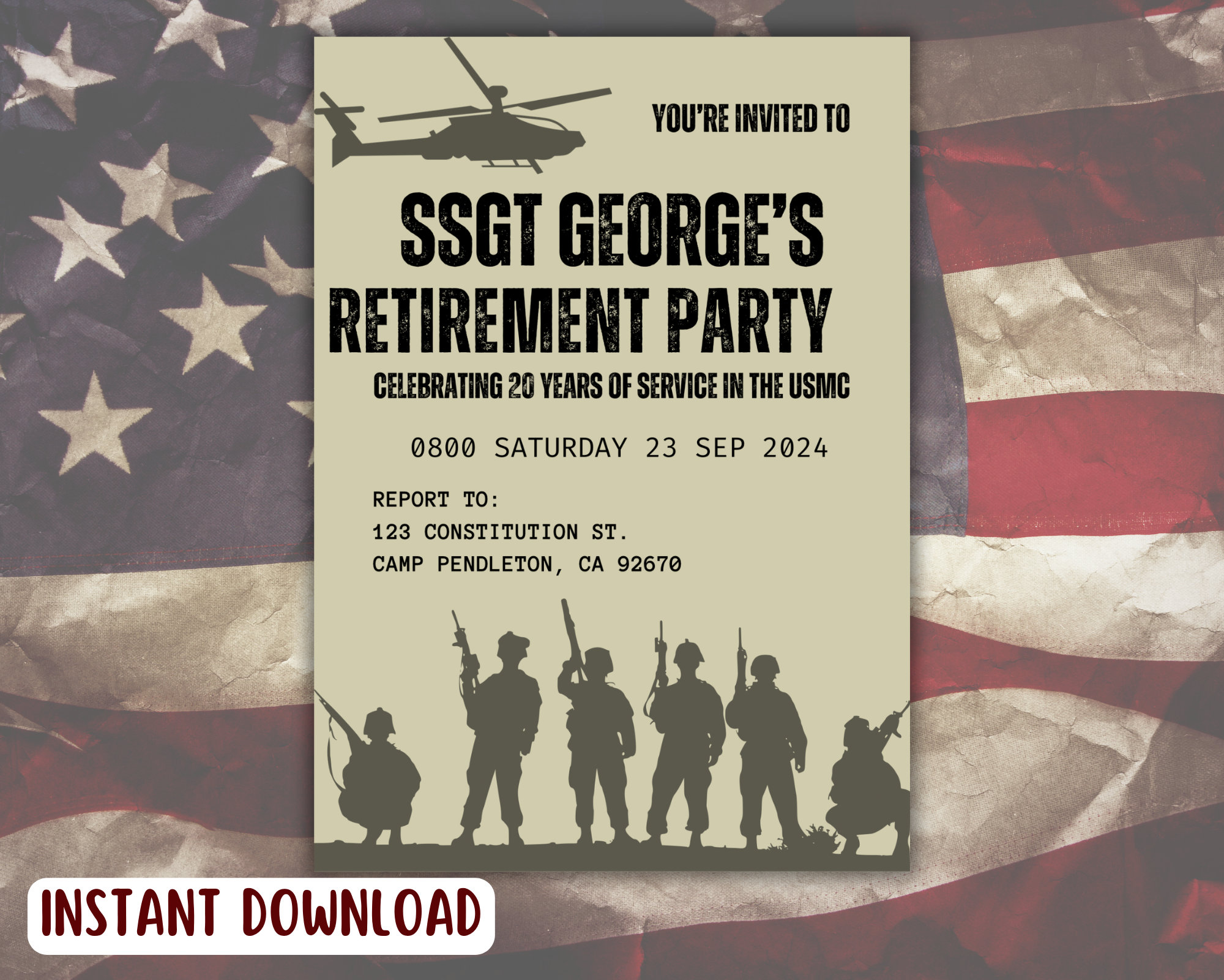 Military Retirement Party Invite, Digital Invite - Etsy