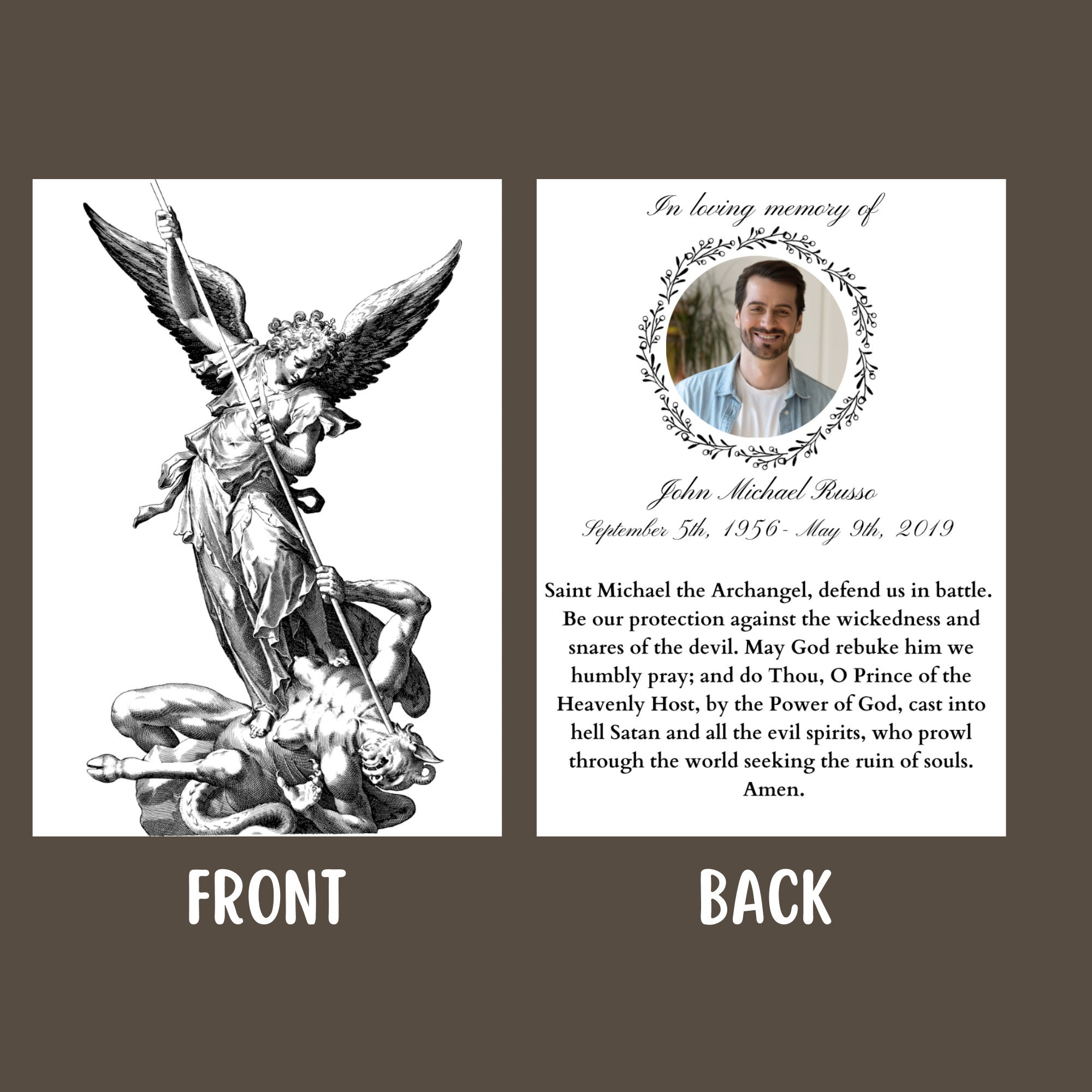 Prayer Card, Catholic Funeral Card - Etsy