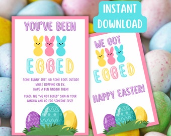 You've Been Egged Door Hangers, Easter Egg Hunt Sign Kit, Easter ...