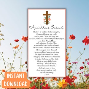 Apostles Creed Prayer, Catholic Prayer Card - Etsy