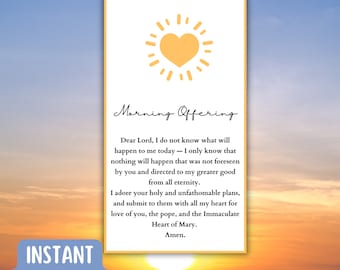 Morning Offering Prayer Card, Printable Prayer Card, Catholic Prayers ...