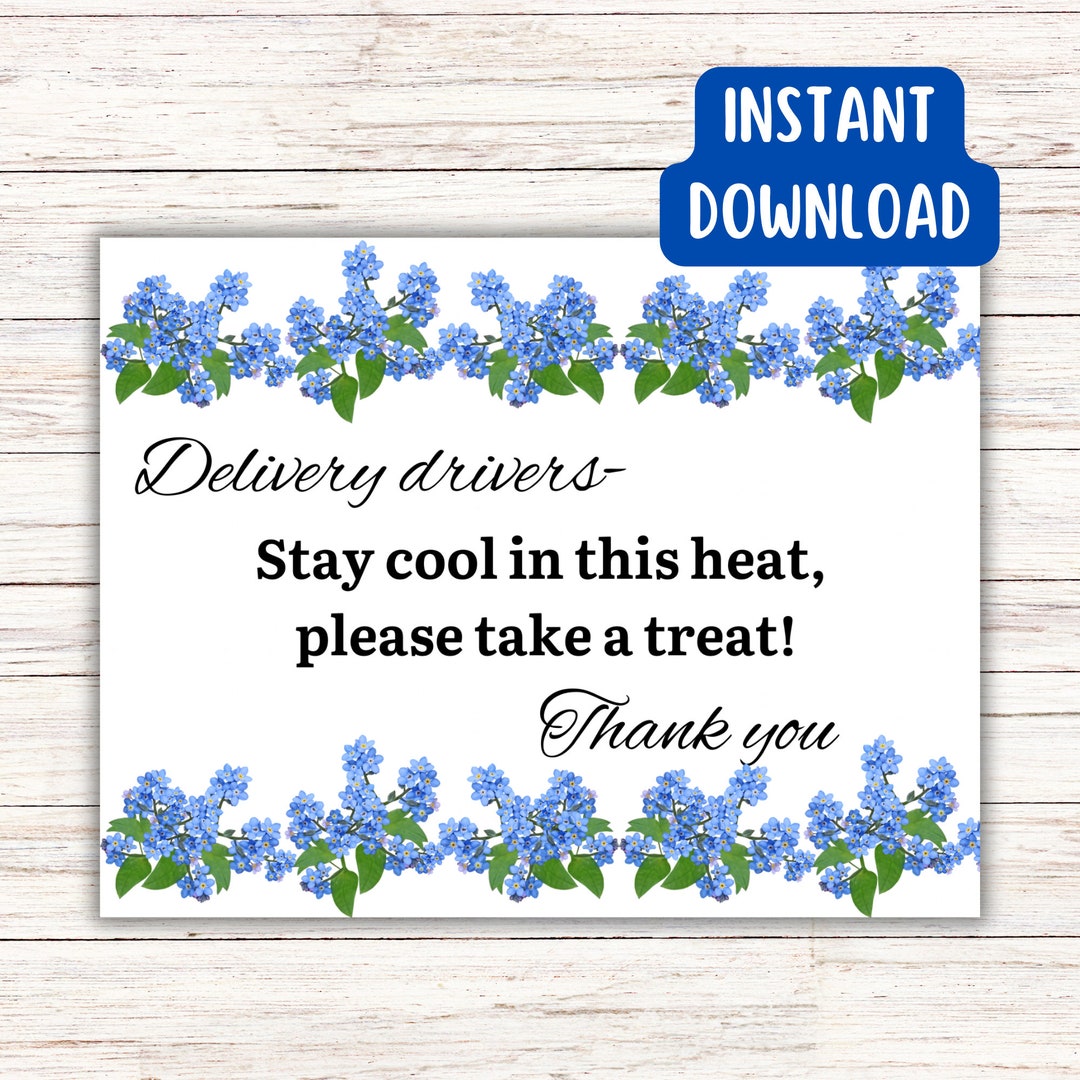 Delivery Driver Sign, Printable Delivery Sign - Etsy