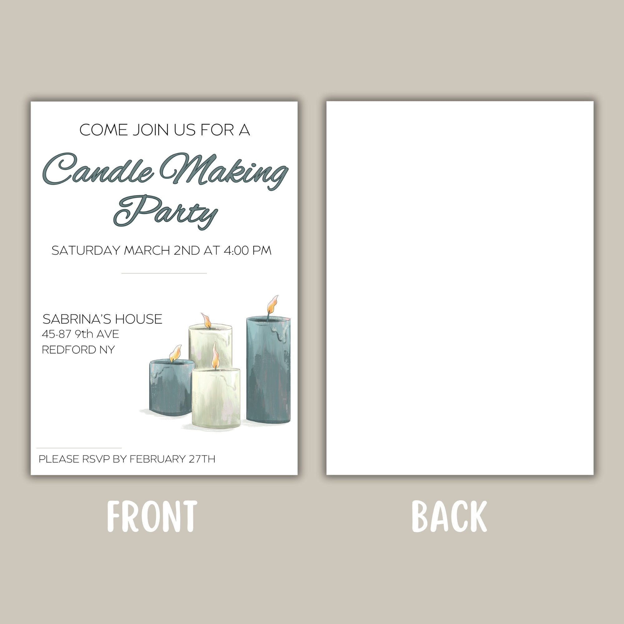 Candle Making Party Invite, Candle Making Party - Etsy
