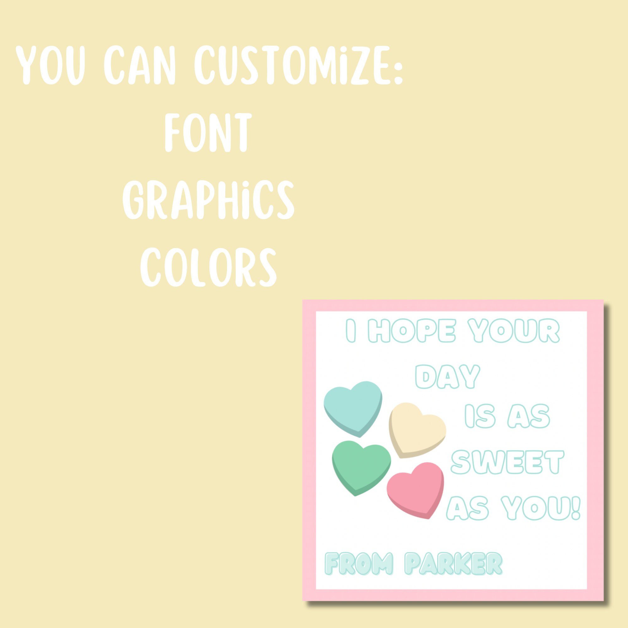 Printable Valentines Day Cards for Kids, Candy Gift Tag - Etsy