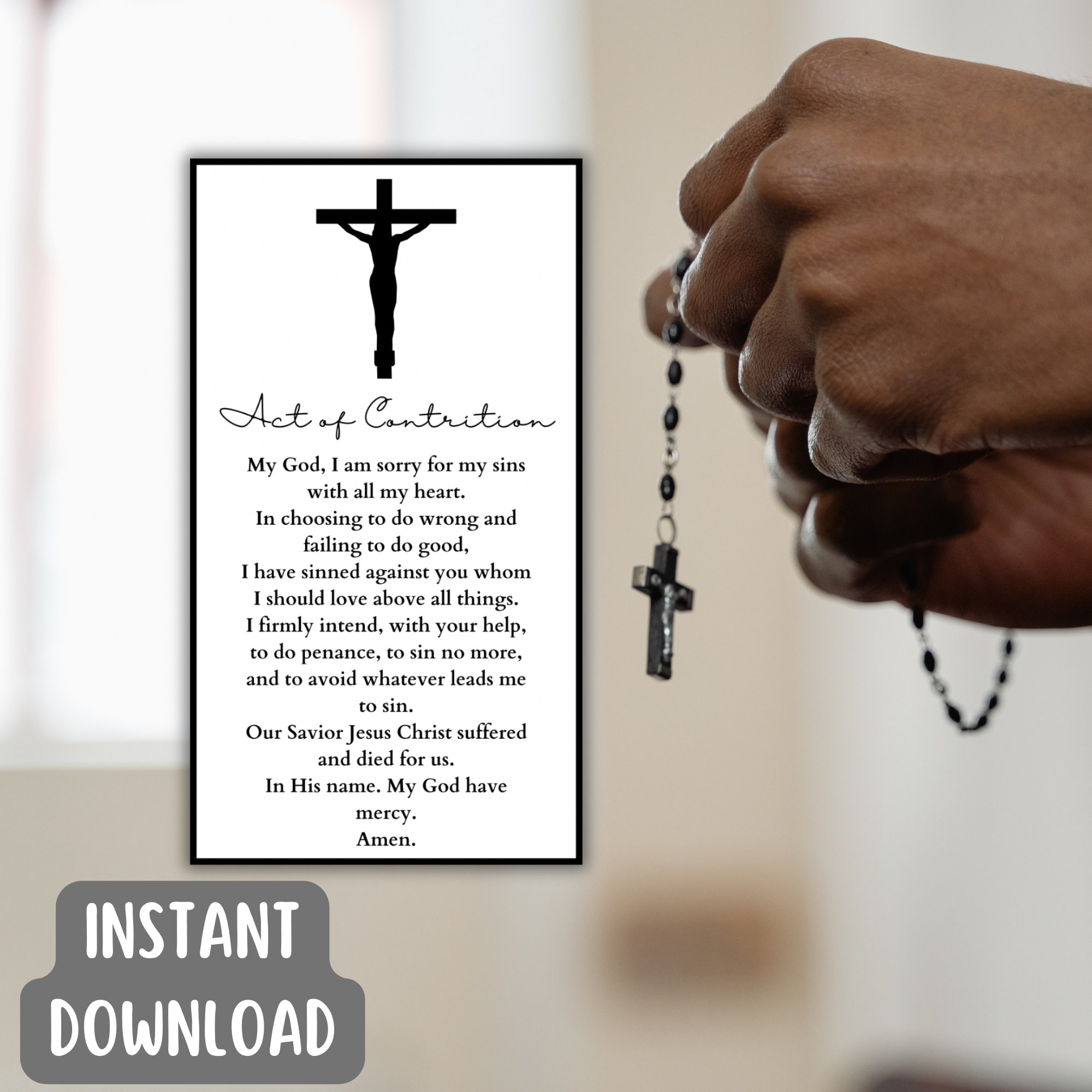 Act of Contrition Prayer, Catholic Prayers - Etsy