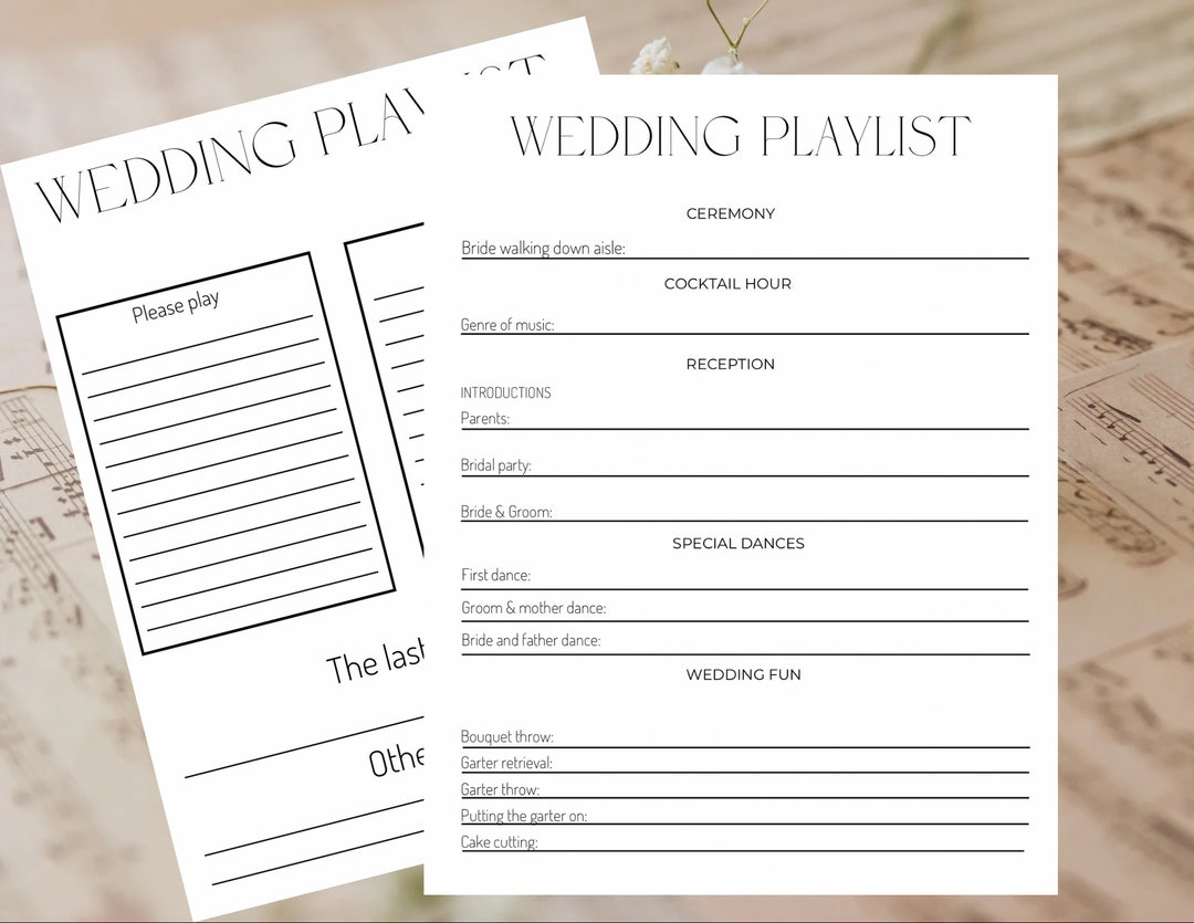 Digital Wedding Planning Music Playlist Template, Wedding Planning ...