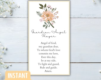 Guardian Angel Prayer Card Printable Prayer Card, Catholic Prayers ...