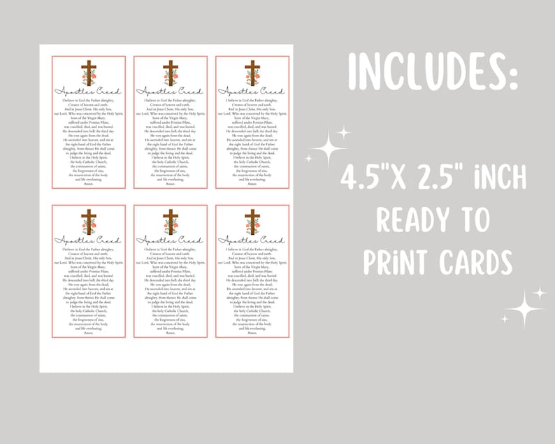 Apostles Creed Prayer, Catholic Prayer Card - Etsy