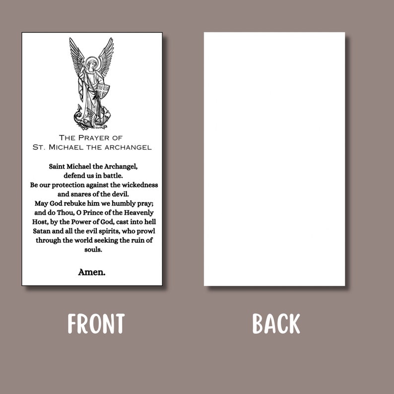 Catholic Prayer Cards, St. Michael Prayer Card, Prayer Card - Etsy
