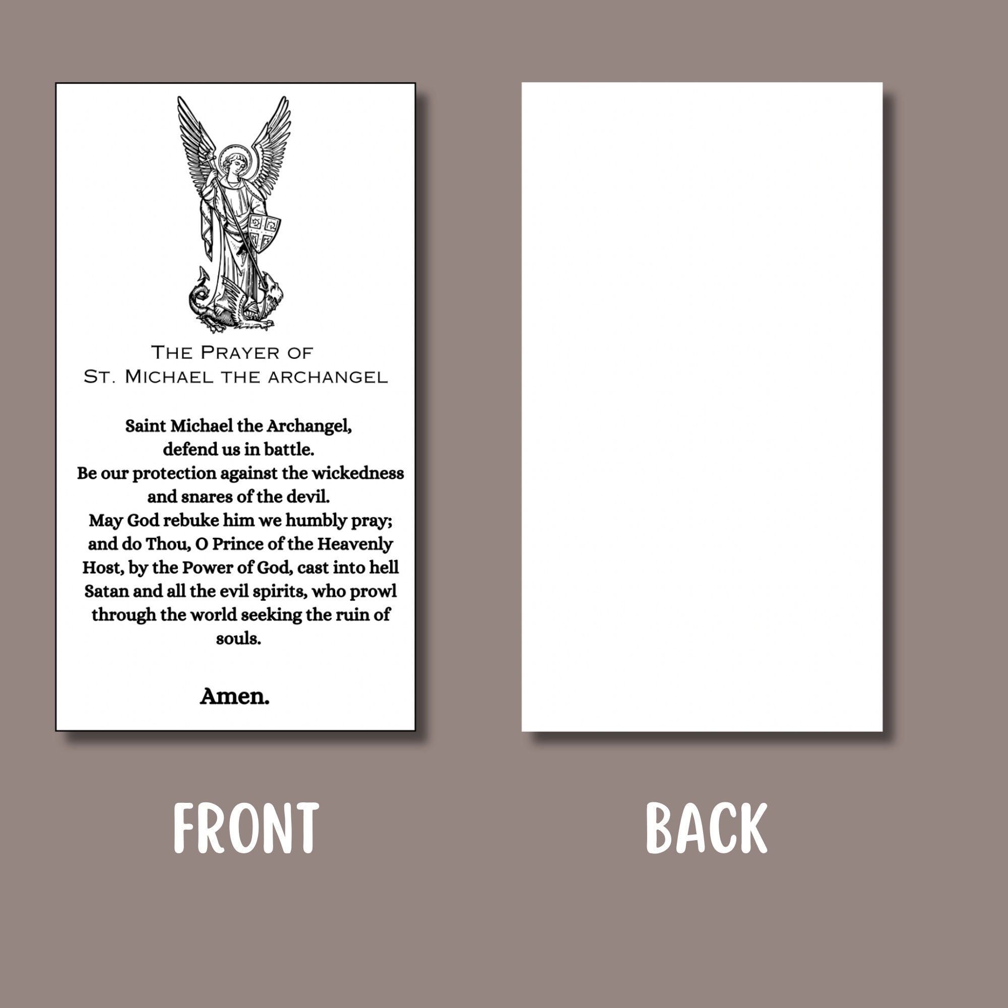 Catholic Prayer Cards, St. Michael Prayer Card, Prayer Card - Etsy