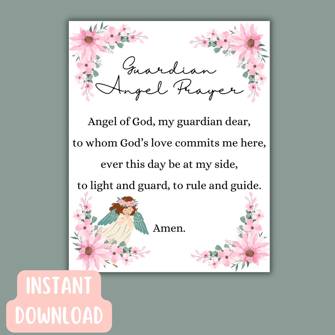 Guardian Angel Prayer, Digital Print, Catholic Prayer - Etsy
