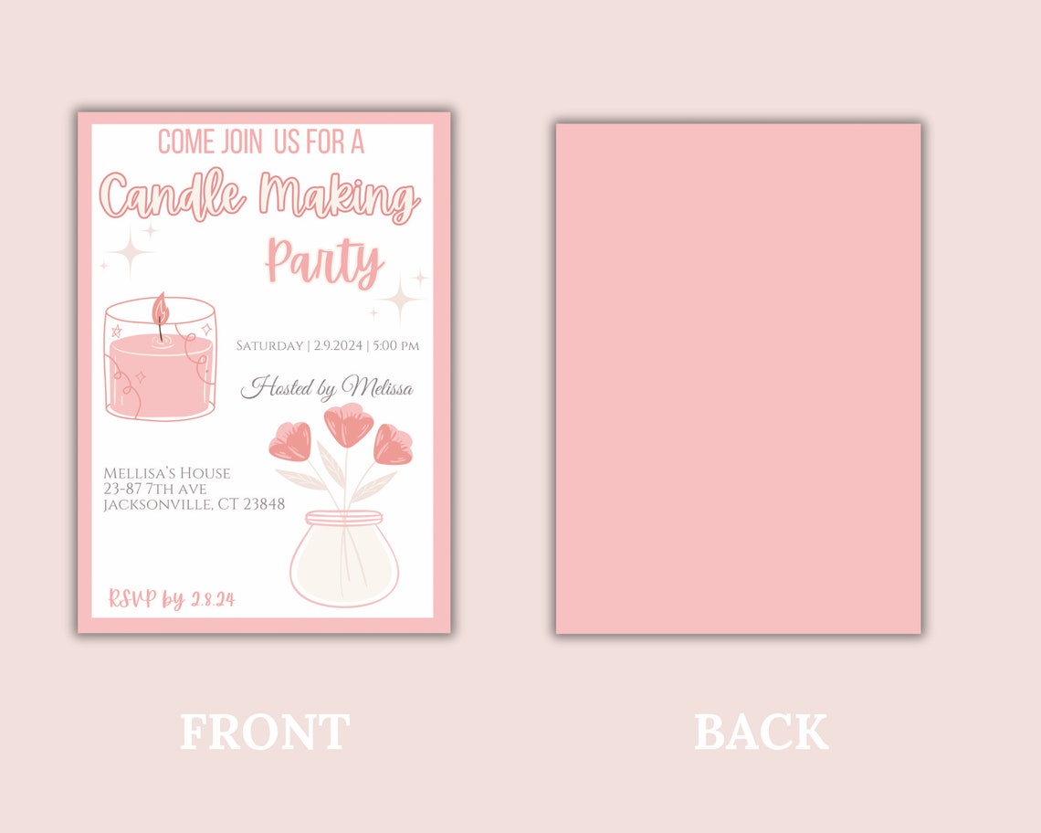 Candle Making Party Invite, Candle Making Invitation - Etsy