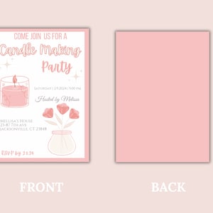 Candle Making Party Invite, Candle Making Invitation - Etsy
