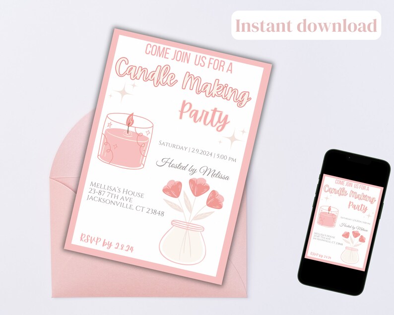 Candle Making Party Invite, Candle Making Invitation - Etsy