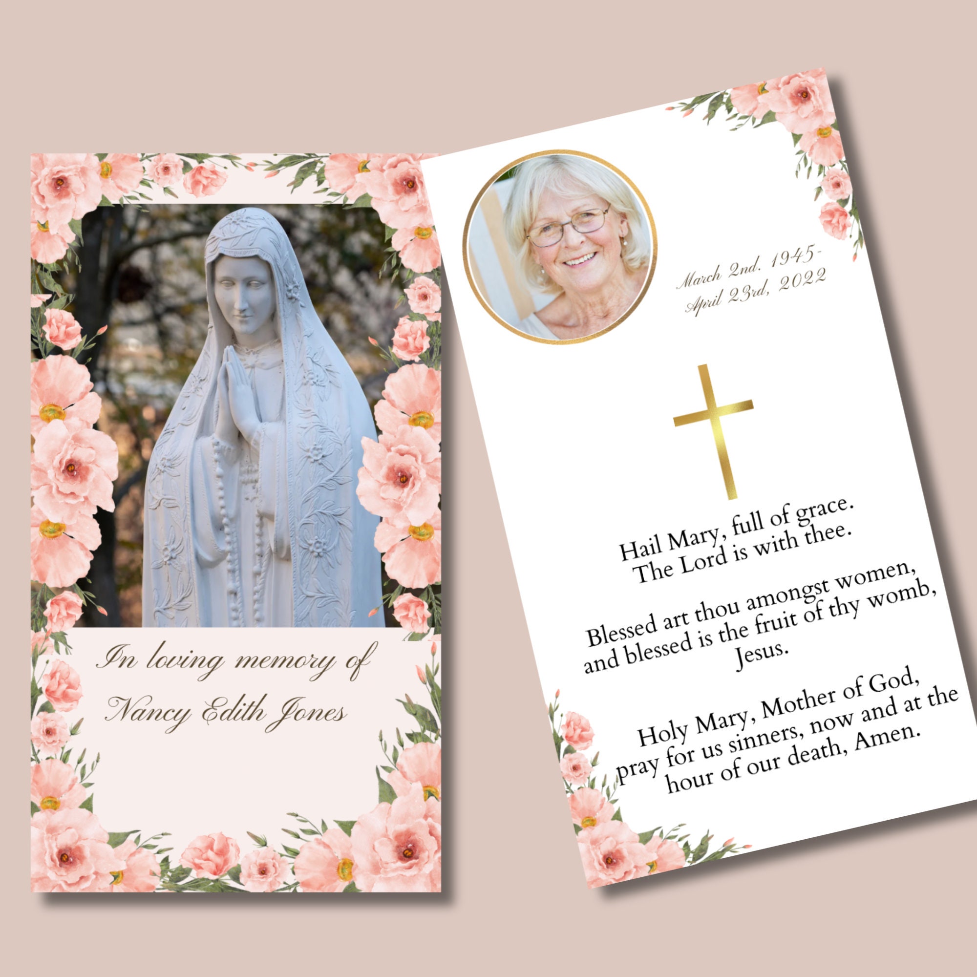 Prayer Card, Catholic Funeral Cards, Memorial Card - Etsy