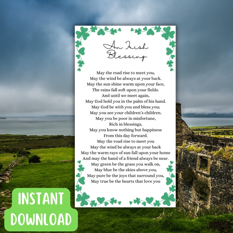 An Irish Blessing, Irish Blessing Card - Etsy