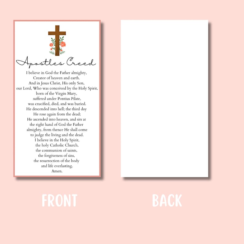 Apostles Creed Prayer, Catholic Prayer Card - Etsy