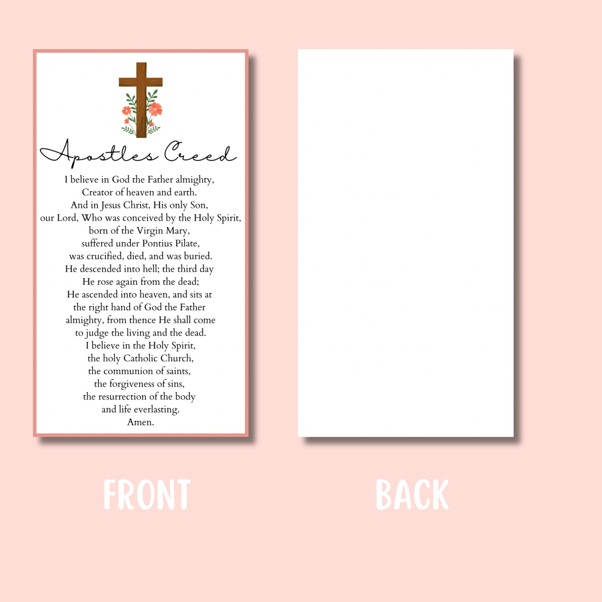 Apostles Creed Prayer, Catholic Prayer Card - Etsy